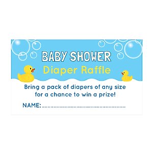 Rubber Ducky Baby Shower Diaper Raffle Tickets - 24 Count