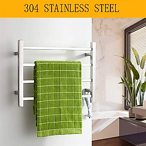 SSRURYWZ Towel Warmer, Heated Towel Warmer,Stainless Steel Electric Heated Warmer Radiator Wall Mount Towel Rail for Bathroom Kitchen,Bath Towel Dryer, Plugin