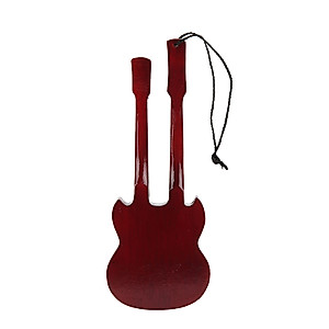 HEEPDD Miniature Guitar Model, Double Neck Bass Guitar Pendant Mini Wooden Guitar Ornament for Home Display Decoration