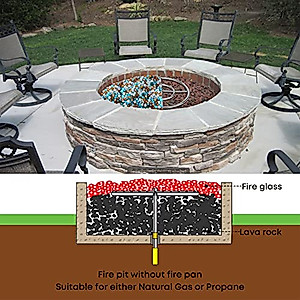 Stanbroil 24 Inch Round Fire Pit Burner Ring for Natural Gas & Propane Fire Pit Fireplace - 304 Stainless Steel Fire Pit Burner for Indoor & Outdoor, BTU 296,000 Max