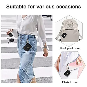 Toplive Compatible with AirPods Pro Case, PU Leather Shockproof Protective Case Cover for AirPods Pro with Keychain and Clasp -Black