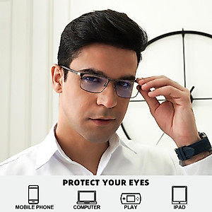 LADEESSE 3-Pack Reading Glasses Blue Light Blocking, TR90 Reading Glasses for Women Men Anti Glare Filter Lightweight Eyeglasses (3-Pack Black, 2.5)