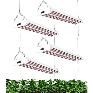 Sunco Lighting 4FT LED Grow Light for Indoor Plants 40W, Full Spectrum, Hanging Suspended Fixture, Linkable, Plug in, Greenhouse Year Round for Indoor Plants Seedlings Vegetables Flowers 4 Pack