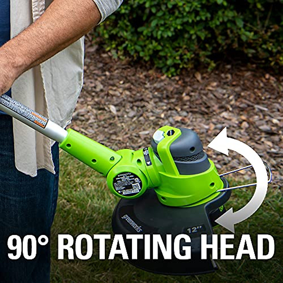 Greenworks 24V 12 inch String Trimmer, 2Ah USB Battery and Charger Included ST24B215