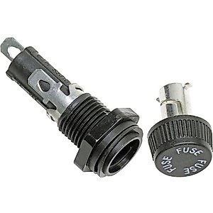 Blue Sea Systems 5021 Panel Mount AGC/MDL Fuse Holder, Black