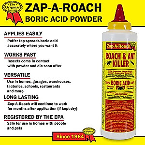 Zap-A-Roach 3 Pk, Boric Acid Roach & Ant Killer NET Wt. 5 Oz. (142 GMS) Each