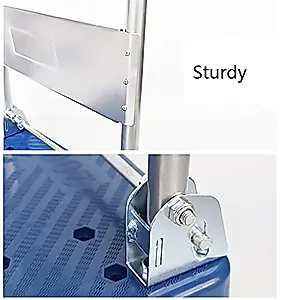 Generic Platform Hand Truck Platform Truck Large Folding Push Cart with Metal Handle and 4 Wheels for Home Bookstore Moving Trolley 660lbs Weight Capacity Foldable (Size : 6inchwheels-Green)