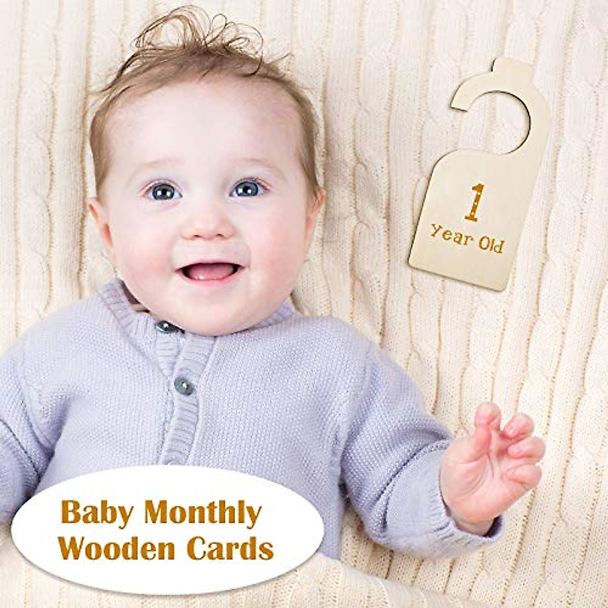 Blank Clothing Rack Divider Wooden Closet Size Divider Baby Closet Blank Organizers Hanger separators Hanging Closet Dividers with Marker Pen for Home Nursery Baby Clothes (15 Pieces)