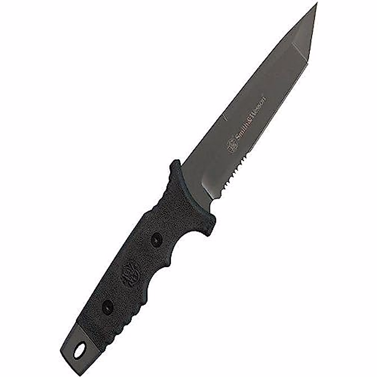 Smith & Wesson 10.6in High Carbon S.S. Fixed Blade Knife with 5.2in Tanto Blade and TPE Handle for Outdoor, Tactical, Survival and EDC