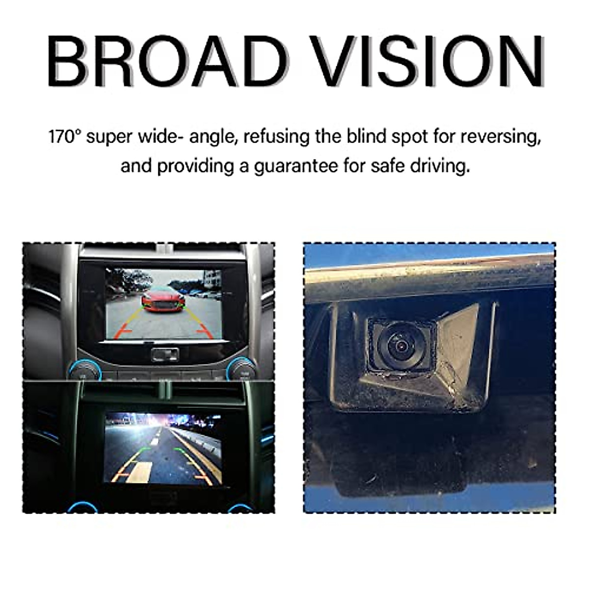 Backup Camera for Car, Waterproof Rear View Reverse Camera, HD 720x580 Image Super Night Vision, Shockproof and Wide Angle Parking Cameras, Universal for Cars, SUV, Van, Trucks, RV