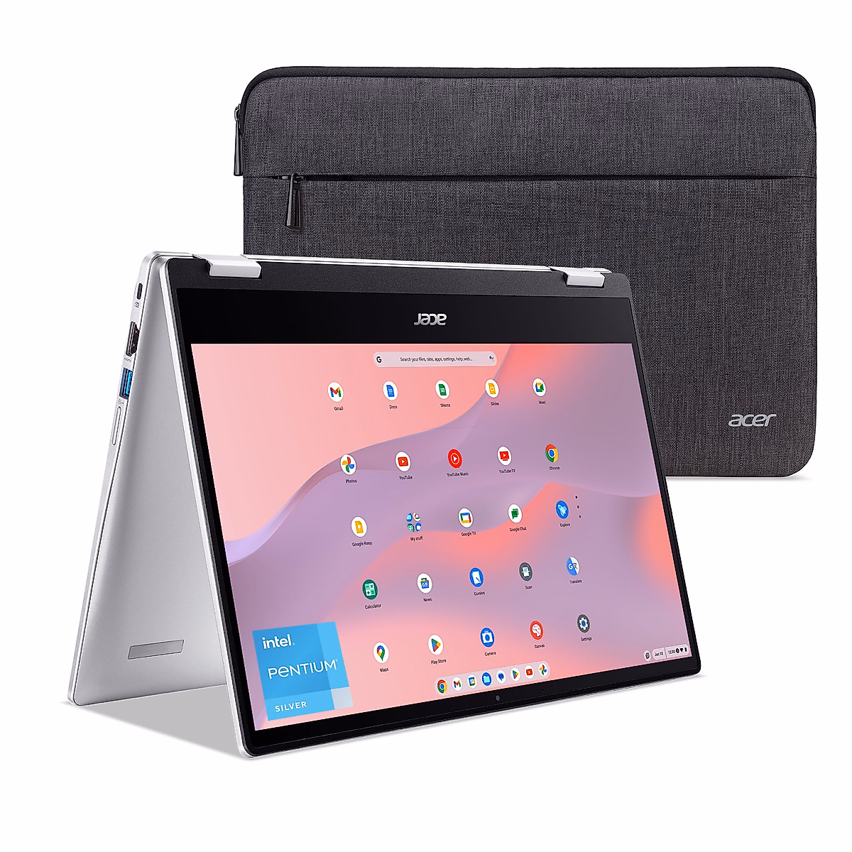 Acer Chromebook Spin 314 Convertible Laptop | Intel Pentium Silver N6000 | 14" HD Corning Gorilla Glass Touch Display | 4GB LPDDR4X | 128GB eMMC | Intel Wi-Fi 6 AX201 | Chrome OS | CP314-1H-P9G7