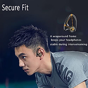 Xmenha Wireless Over Ear Earbuds with Earhooks Bluetooth Sport Running Headphones with Ear Hook Mic Wireless Running Sport Earbuds Workout Working Out Bluetooth
