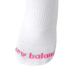 New Balance Womens Athletic Socks - Cushioned Quarter Cut Ankle Socks (6 Pack), Size 4-10, Solid White