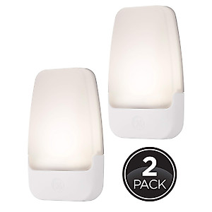GE LED Night Light, Plug-in, Dusk to Dawn Sensor, Warm White, UL-Certified, Energy Efficient, Ideal Nightlight for Bedroom, Bathroom, Nursery, Hallway, Kitchen, 30966, 2 Pack