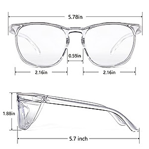 PSI Anti Fog Safety Glasses for Women Men, Cute Lab Stylish Anti-Scratch Protective Eyewear ，Blue Light Blocking Glasses Safety Goggles for Nurses Clear