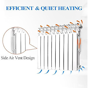 AB WiseWater Wall-mounted Radiator Heater with 10 Panels, Light Weight Aluminum Hot Water Radiator for Kitchen, Bedroom and Greenhouse