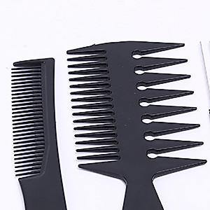 Hair Care Comb Anti Static Coarse Fine Toothed Tail Teasing Waves Pick Combs Set of 10,Black