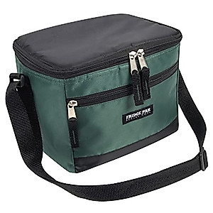 6 Can Cooler Bags Insulated Soft Cooler Lunch Bag for Men, Waterproof Leak Proof Cooler Bags Insulated (Black on Green)