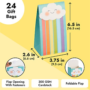 BLUE PANDA 24 Pack Rainbow Treat Bags with Stickers for Rainbow Themed Birthday Party, Baby Shower Decorations (6.5 x 3.75 x 2.6 In)