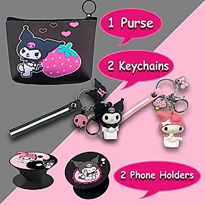 Set for Women, including 1 Drawstring Bag 2 Keychain 4 Bracelets and Necklace Set 1 Mini Purse 1 Pack of Sticker,6 Acrylic Broochs,2 Phone Ring Holders