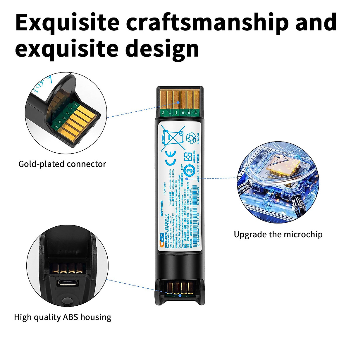 CBQ 3150 mAh BT-000317-01 Replacement Battery for Zebra DS22 DS2278 Series Barcode Scanners,BTRY-DS22EAB0E-00,Li-ion