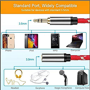 3.5mm shunt Audio Cable 1ft, sikaite 3.5mm Headphone Splitter 1 to 3-Way 3.5mm (1 / 8 inch) TRS Male to 3-Hole Female Cable, 3.5mm TRS 1 to 3-Way Splitter Cable