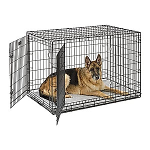 MidWest Homes for Pets Quiet Time Reversible Dog Crate Pan Cover, Fits MidWest Homes for Pets Dog Crate Pans, 48" Gray Floral/Fleece, Pan Cover Only