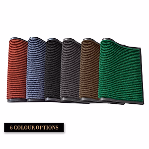 LuxUrux Durable Rubber Door Mat - Heavy Duty, Indoor/Outdoor (17'' x 30'') - Easy Clean, Waterproof, Low-Profile - Ideal for Entryways, Patios, Garages