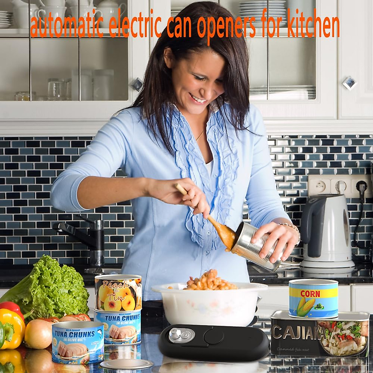 AOJOYO Electric Can Openers for Kitchen for Seniors, One-Touch Automatic Can Opener Hands Free, USB Rechargeable Can Opener Electric Smooth Edges, Best Kitchen Gadgets Gift for Women, Arthritis, Chefs