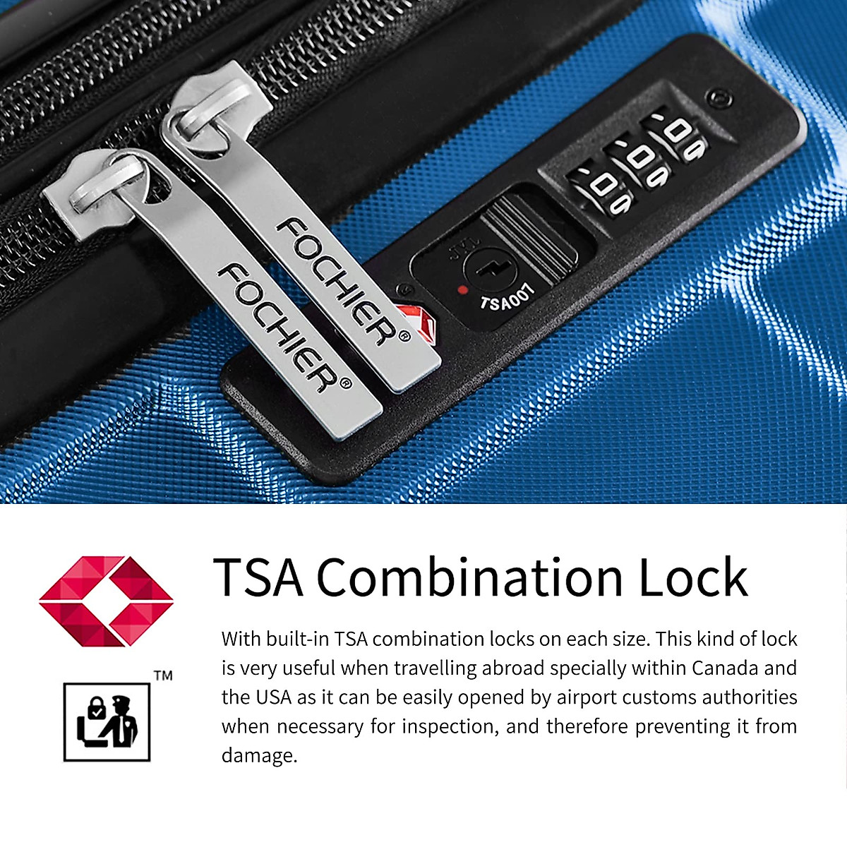 Fochier 3 Piece Expandable Luggage Set with TSA Lock, Hard Shell Rolling Suitcase Set with 4 Spinner Wheels for Women Man, 20 24 28 Inch