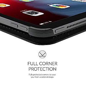 Snugg iPad Pro 11" Leather Case with Stand, Magnetic Closure, Protected Corners and Auto Sleep/Wake Function - Blackest Black