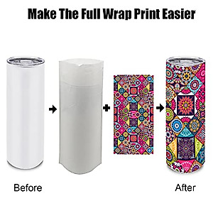 AQUAPHILE Sublimation Tumblers Blanks Skinny Tumbler 4 Pack White 20 OZ Straight Stainless Steel Double Wall Insulated Cups with Metal Straw Vacuum Tumbler Travel Mug for Hot Cold Drinks DIY Gifts