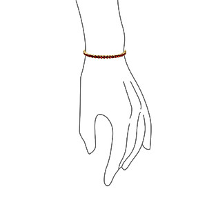 Bling Jewelry Traditional 12CTW Prong Basket Set Solitaire Round Cubic Zirconia Simulated AAA CZ Red Garnet Tennis Bracelet for Women Prom Bridesmaid 14K Gold Plated 7.5 Inch