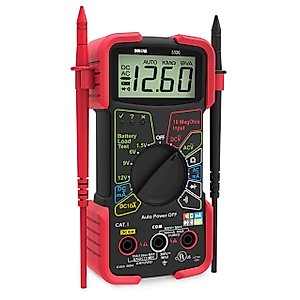 INNOVA 3320 Auto-Ranging Digital Multimeter, Red & Black