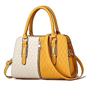 Purses and Handbags for Women Top Handle Satchel Shoulder Bags Messenger Tote Bag for Ladies (Yellow)