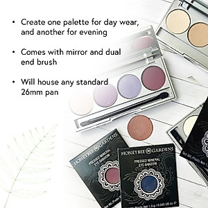 Honeybee Gardens Refillable Pressed Eye Shadow Quad Compact, Holds Up To Four Eye Shadow Colors, Fits 26mm or Smaller Pan, Customizable Travel Eye Makeup Kit