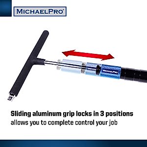 MichaelPro Adjustable T Handle Speed Wrench Set for 1/4 and 3/8 Inch Drive, Speed Handle T Wrench with 2-Way Square Drive Design, 3 Grip Positions, Patented Spinner Handle Socket Wrench (2-Piece)