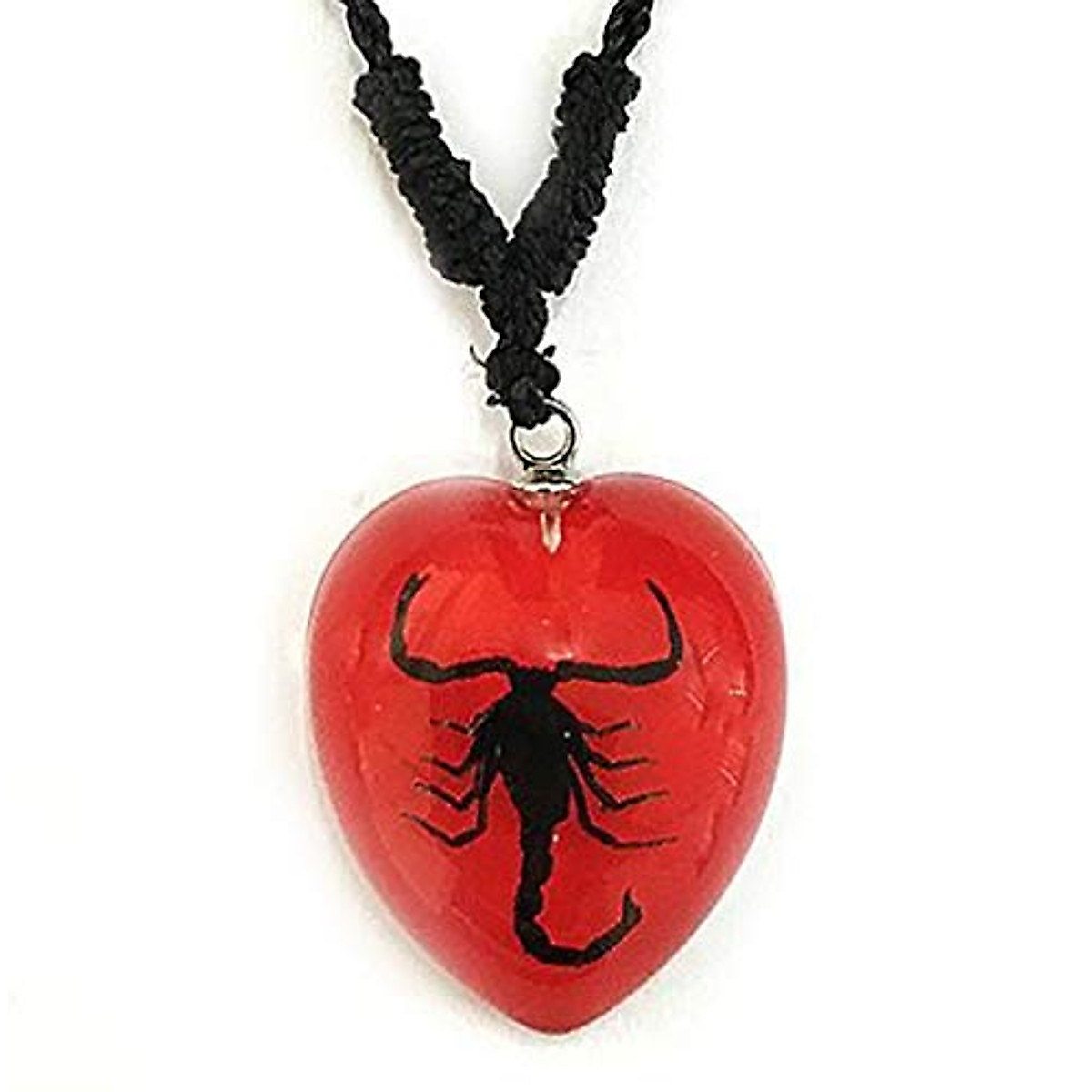 BicBugs Scorpion Heart Shaped Necklace red Black