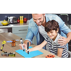 Small Size 3D Pen Mat - 3D Printing Mat for Beginners - 6.7x6.7 inch 3D Pen Mat for 3D Pens - 3D Pen Accessories Compatible with Stencils - Blue