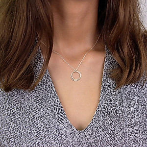 IEFLIFE Sister in Law Gifts, Linked Circle Necklace Gifts for Sister in Law Birthday Gifts for Sister in Law Wedding Gifts Sister in Law Necklace