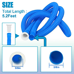 Air Jade 3/5'' Air Conditioner Drain Hose Connector Elbow Fitting with 5.2ft AC Water Drain Hose Kit, Replacement Parts for Mini Split Units and Window AC Units