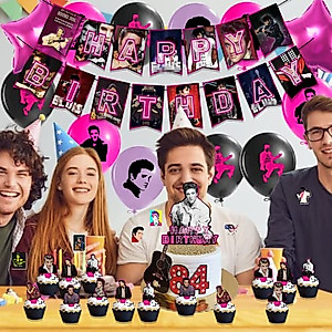 Rock Party Decorations Rock Singer Birthday Party Supplies Includes Banner, Cake Topper, Cupcake Toppers, Balloons, Rock Themed Party for Boys and Girls