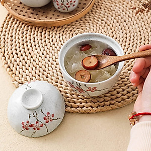 Hemoton Miso Soup Bowl with Lid Japanese Style Ramen Bowl Ceramic Rice Bowl Ceramic Stewing Pot Snack Bowl Dessert Bowl Appetizer Bowl for Fruit Dessert Rice Pasta Snack