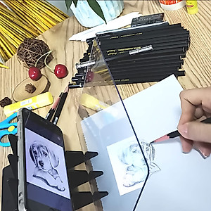 B5 Drawing Tracing Board Light Copy Pad Optical Image Reflection Projector Wireless Copy Board DIY Shadow Mirror Tracer with Stand for Artist Beginner Diamond Drawing Sketching