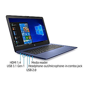 HP Stream 14 inches HD (1366x768) Display, Intel Celeron N4000 Dual-Core Processor, 4GB RAM, 64GB eMMC, HDMI, WiFi, Webcam, Bluetooth, Win10 S, Royal Blue (Renewed)