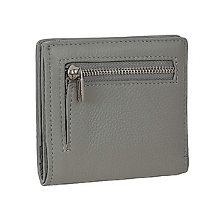 AGBIADD Women's Leather RFID Small Compact Bifold Pocket Wallet Ladies Mini Purse with id Window (Gray)