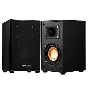 Starfavor Passive Bookshelf Speakers,2 Way Home Stereo Speakers,Passive Speakers Pair for Desktop Stereo or Home Theater Surround Sound,Boost Bass,4-inch woofer and 1.5" Aluminum Tweeter