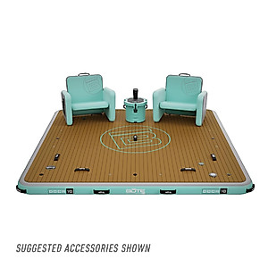 BOTE Inflatable Lake Float for Adults | Floating Island - Dock - Raft for Pool & Beach 10'x10'