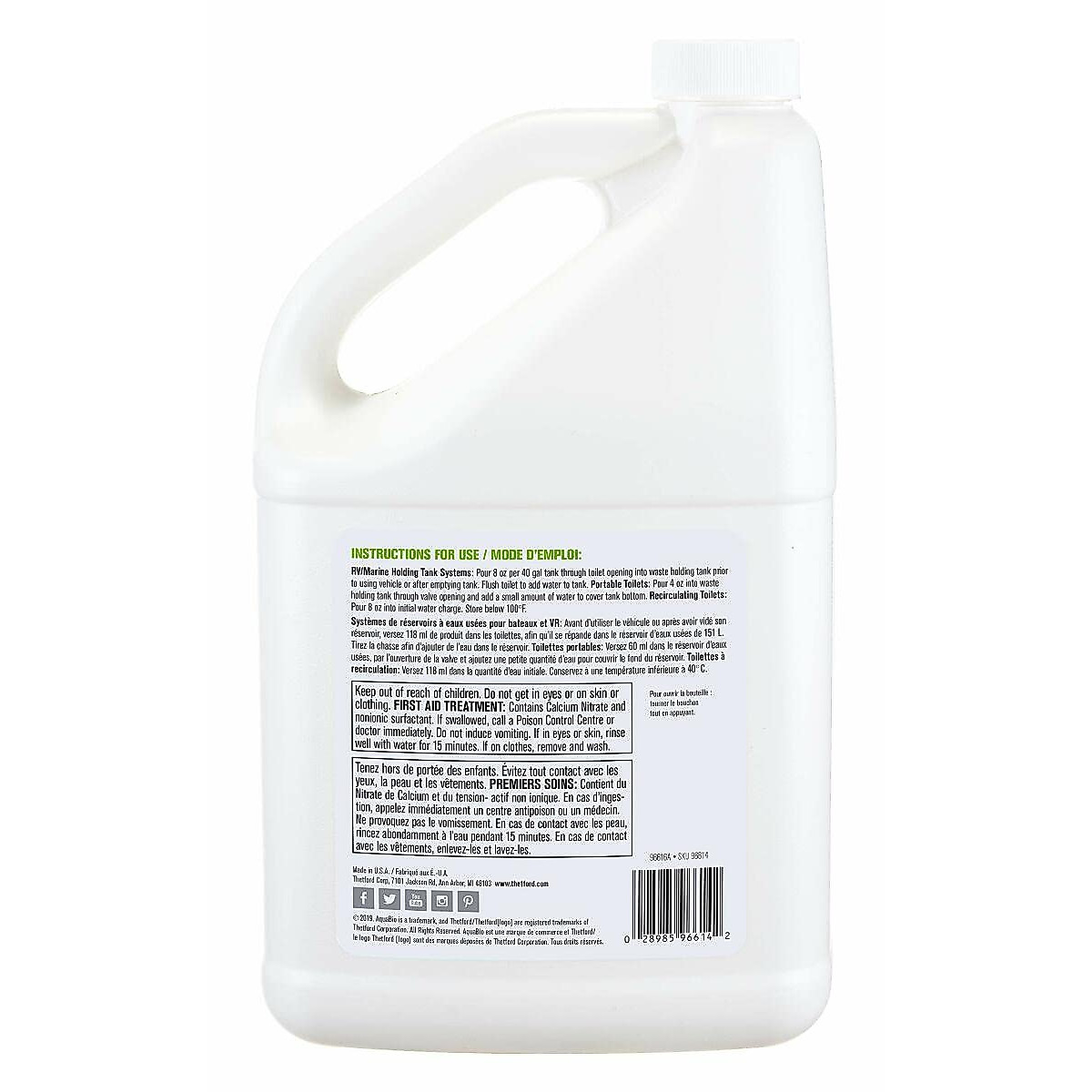 Thetford 96614 AquaBio RV Holding Tank Treatment Citrus Twist Scent, Formaldehyde Free 1 Gallon Liquid