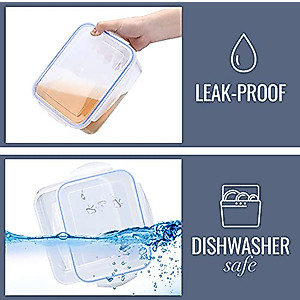 MADSOUKY Food Storage Containers Set Airtight Meal Prep Container Large Capacity Lunch Box with Lids BPA Free Leak Proof 24 Pieces